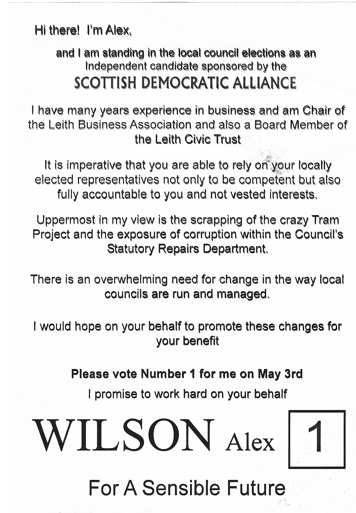Council Elections 2012 - Meet the Candidates - Alex Wilson - The ...